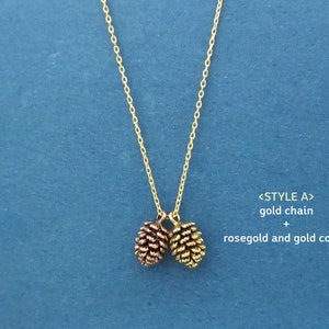 Double Pinecone Necklace, Twin Cone Necklace, 2 Pinecone Necklace ...