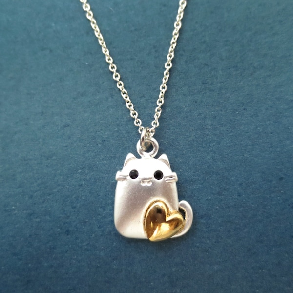 Silver Cat Necklace - Etsy