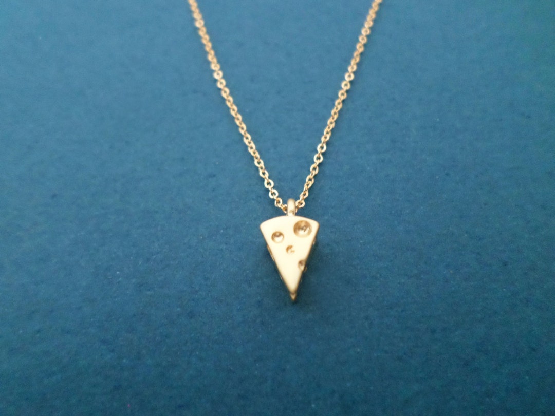 3D Cheese Necklace, Gold Necklace, Cheese Lovers Gift, Uniqu Gift ...