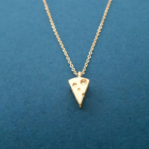 3D Cheese Necklace Gold Necklace Cheese Lovers Gift Uniqu - Etsy