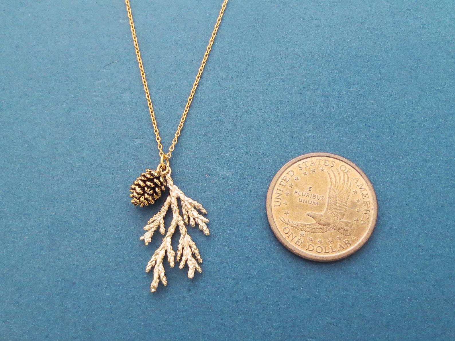 Forest Necklace Pine Tree Necklace Pine Cone Necklace Gold Silver Rose ...