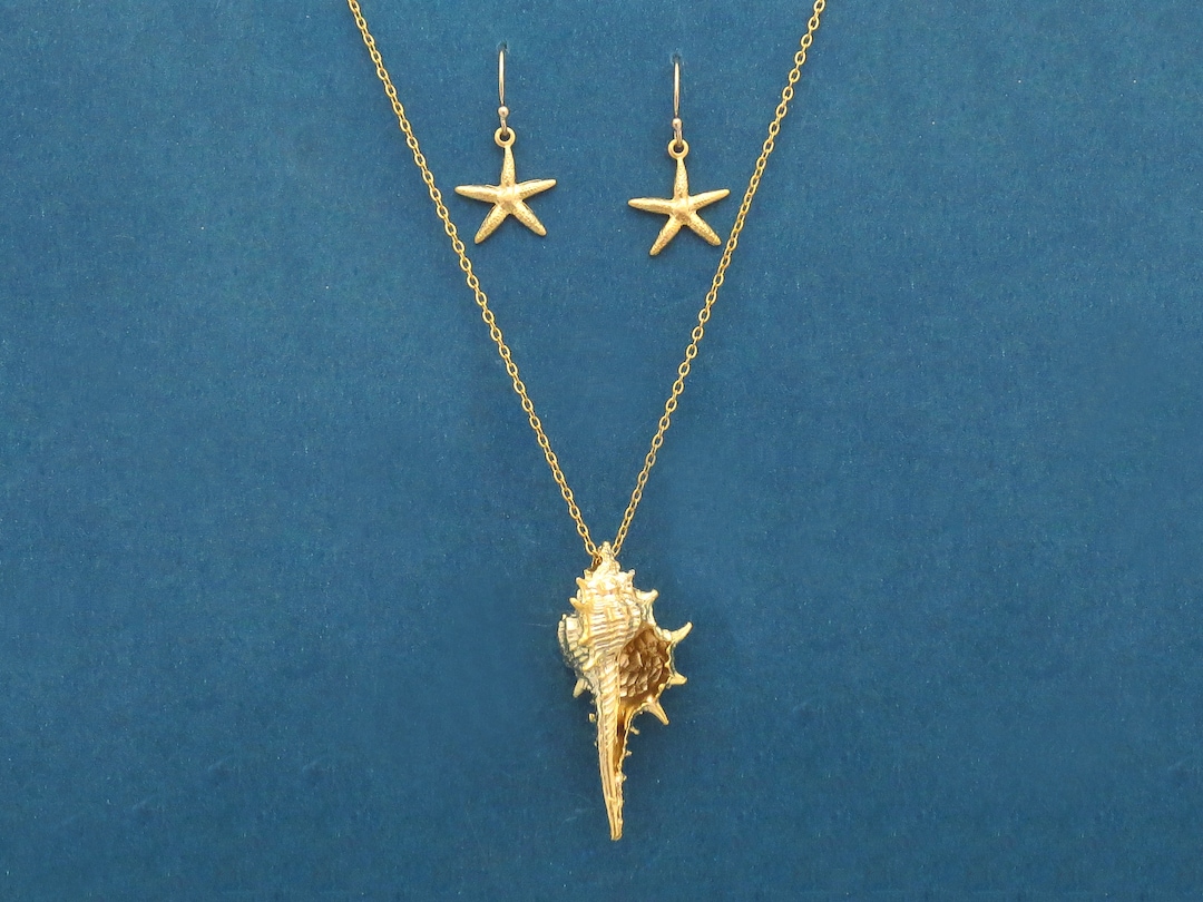 Beach Jewelry, Women Jewelry Set, Starfish Earrings, Shell Necklace ...