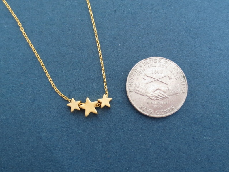 Tiny Triple Star Necklace, 3 Star Necklace, Gold/ Silver/ Rose Gold ...