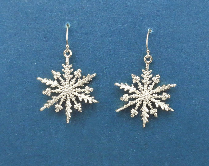 Snowflake Earrings, Snowflake Red Earrings, Snow Earrings, Winter ...
