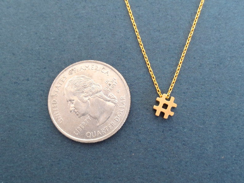 Hashtag Number Sign Pound Key Gold filled Sterling | Etsy