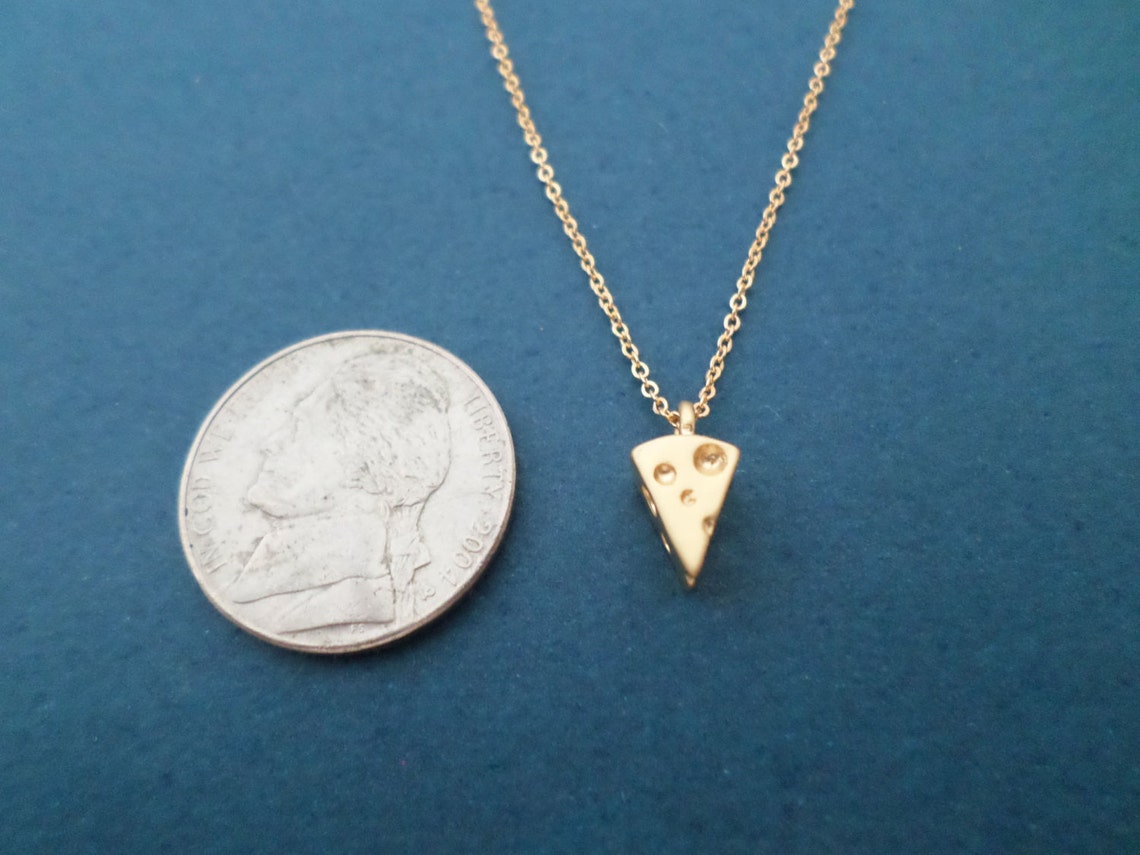 3D Cheese Necklace, Gold Necklace, Cheese Lovers Gift, Uniqu Gift ...