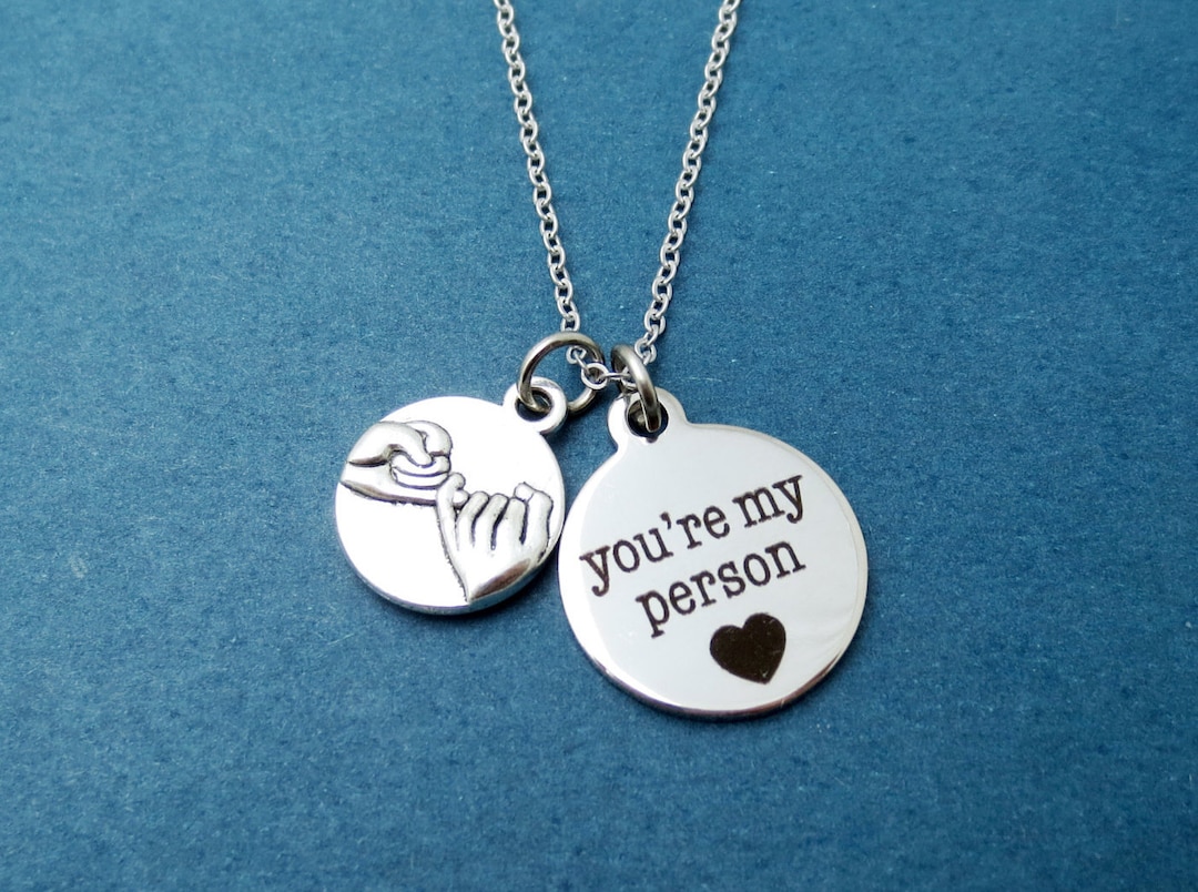 Pinky Promise, You're My Person, Silver Necklace, Gift for Best Friends ...