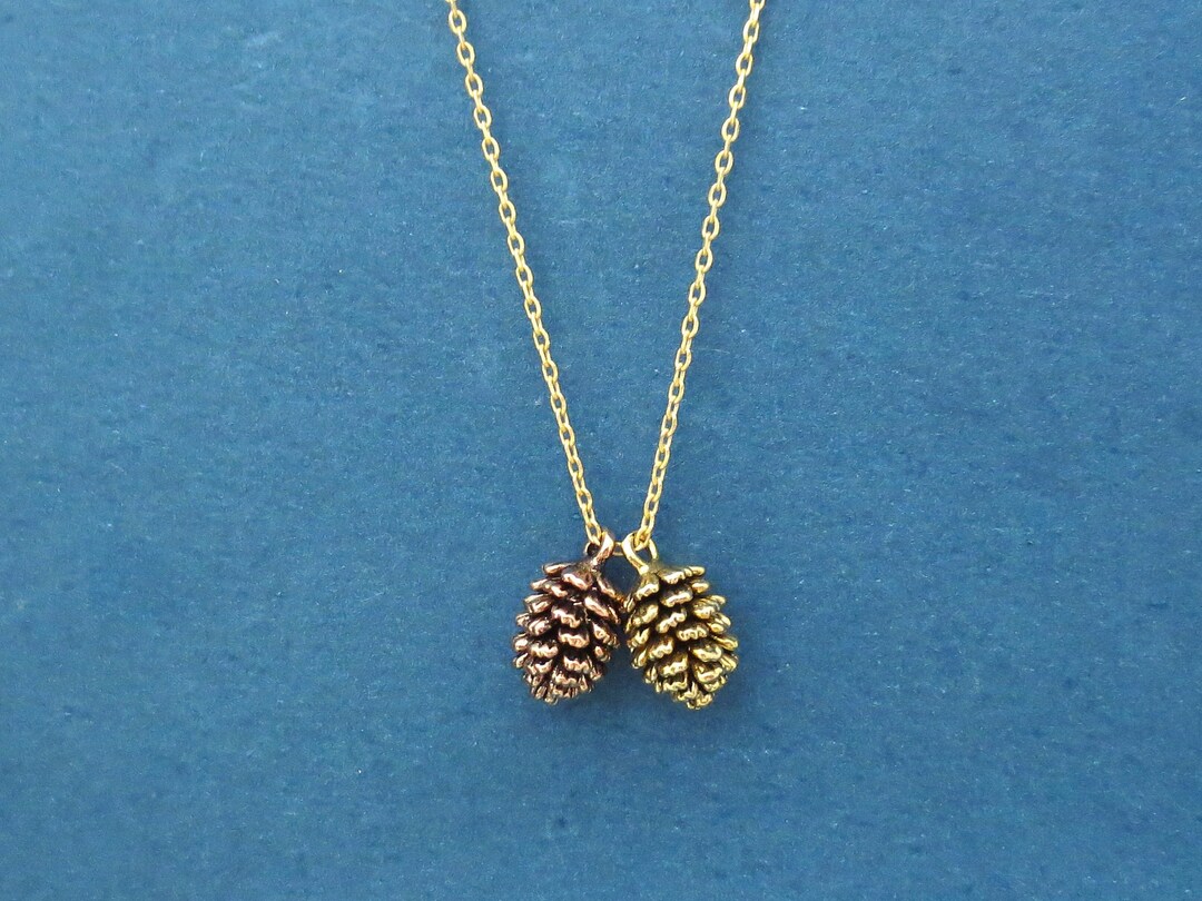 Double Pinecone Necklace, Twin Cone Necklace, 2 Pinecone Necklace ...
