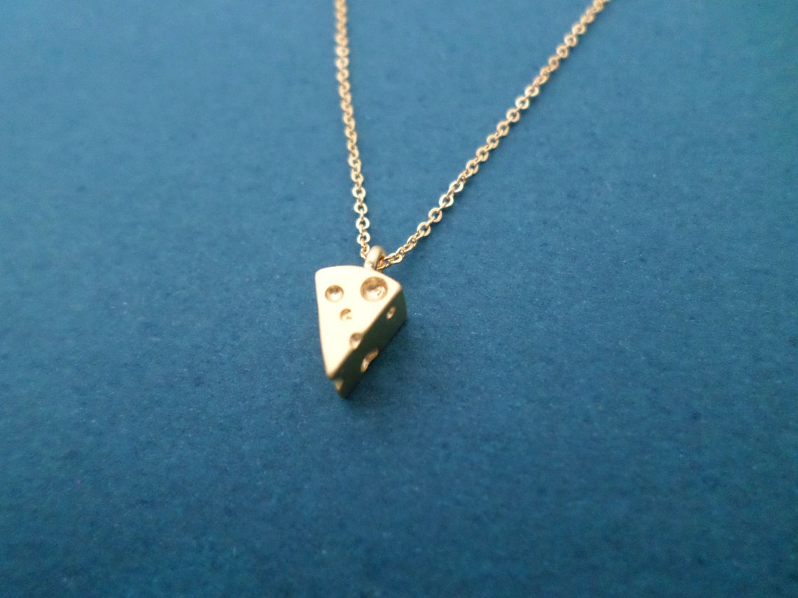 3D Cheese Necklace, Gold Necklace, Cheese Lovers Gift, Uniqu Gift ...