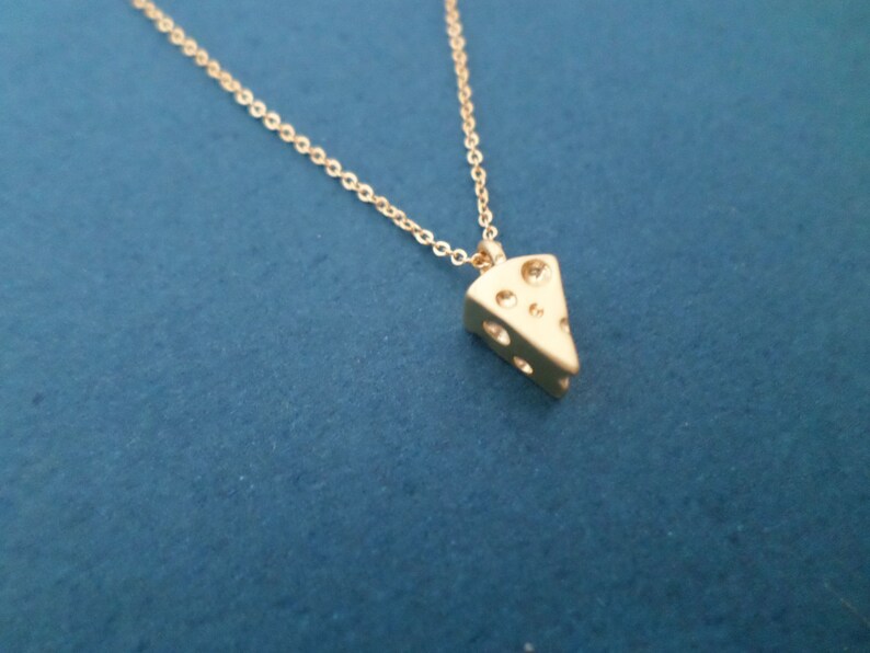 3D Cheese Necklace Gold Necklace Cheese Lovers Gift Uniqu | Etsy