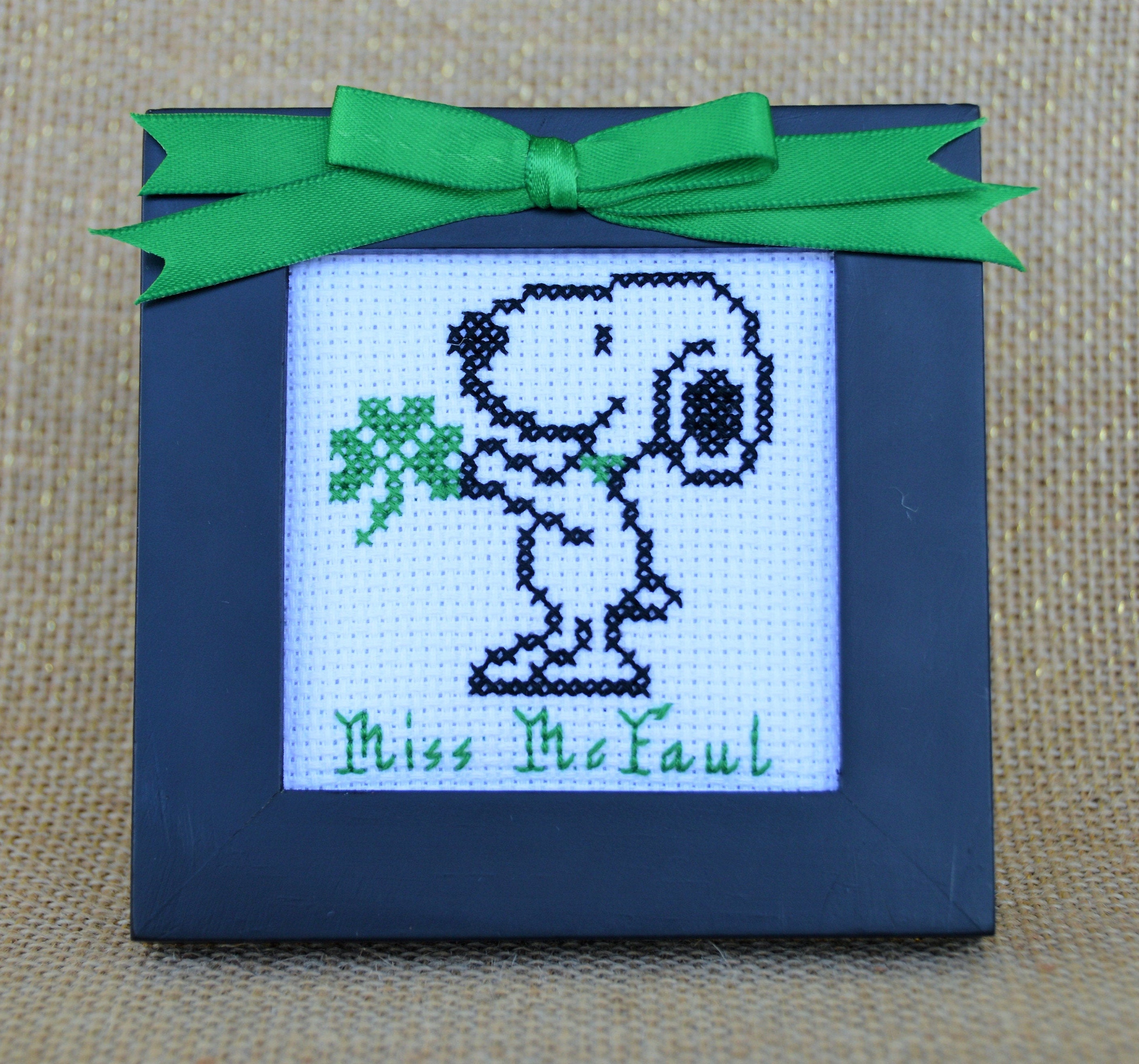 Snoopy Cross Stitch Unique Day Gift Personalized Framed - Etsy