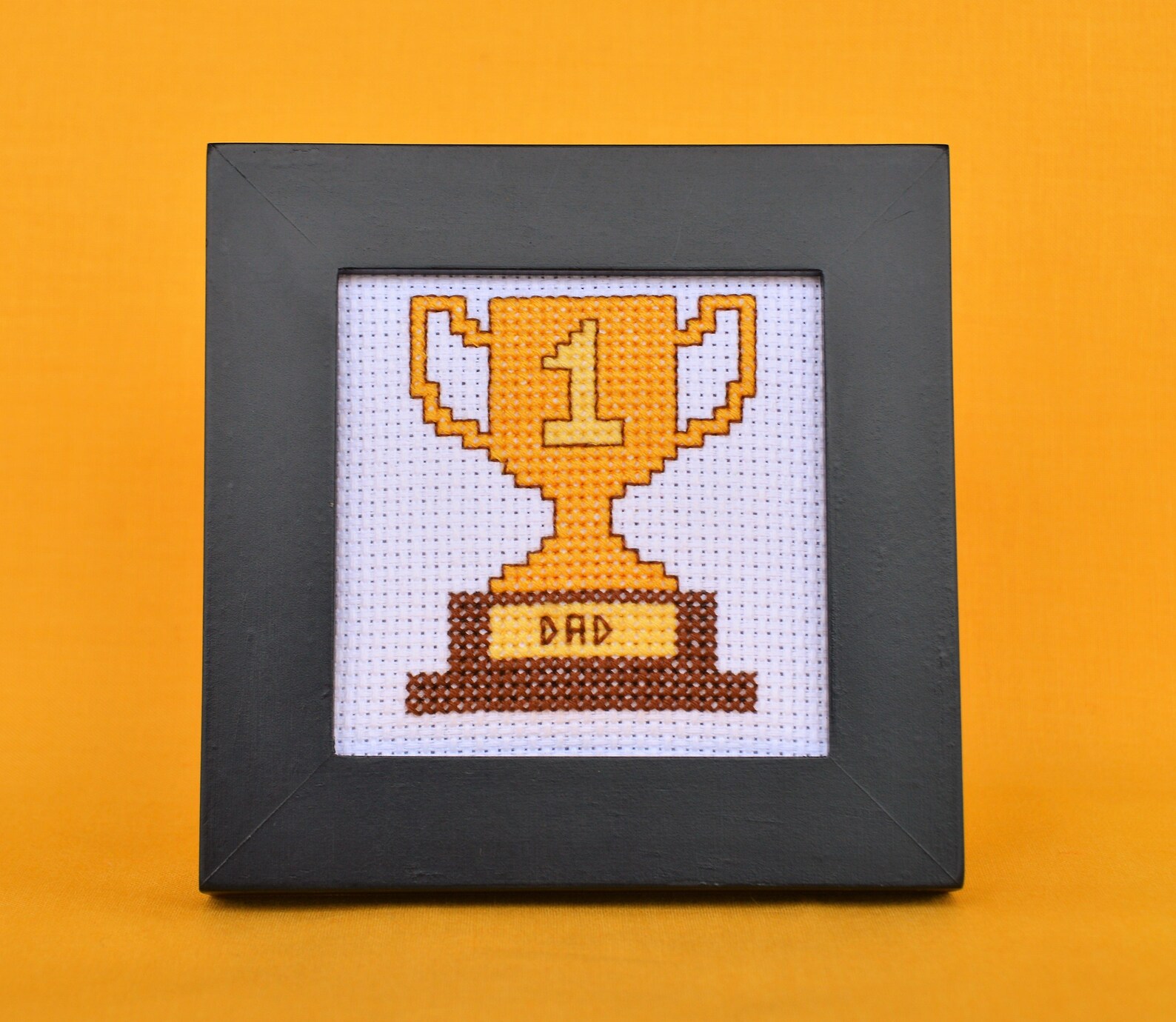 Father's Day Gift Cross Stitch Trophy Best Dad Award for Office Desk - Etsy