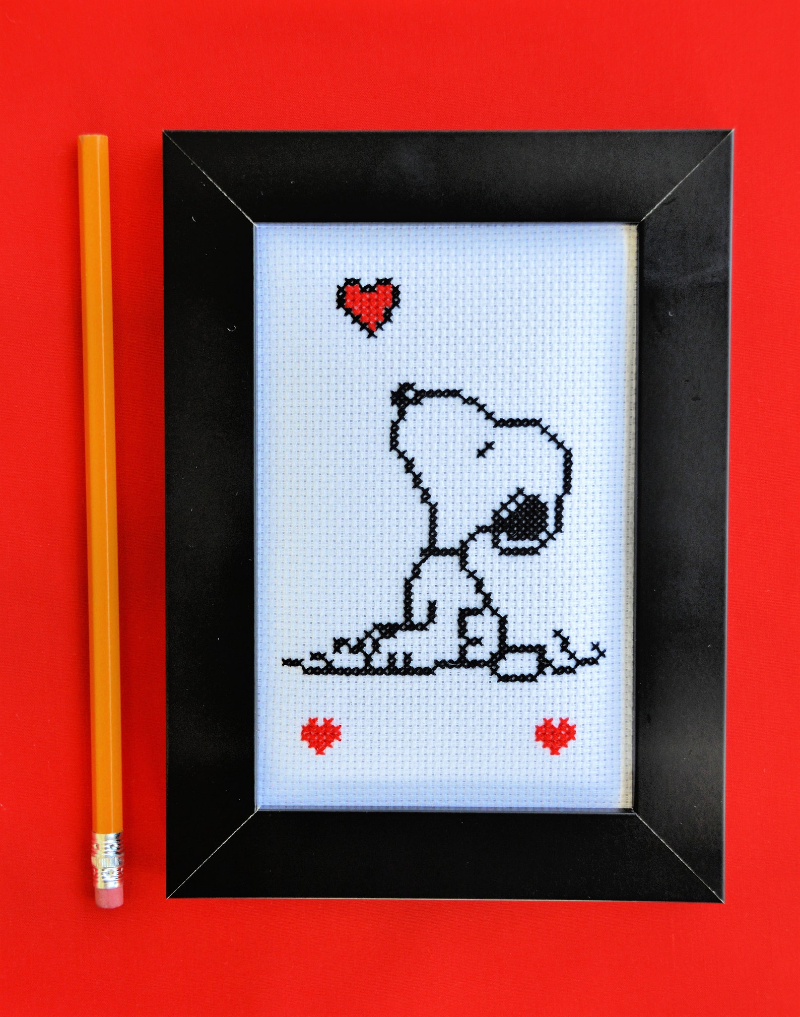 Personalized Snoopy Cross Stitch Picture With Your Text - Etsy