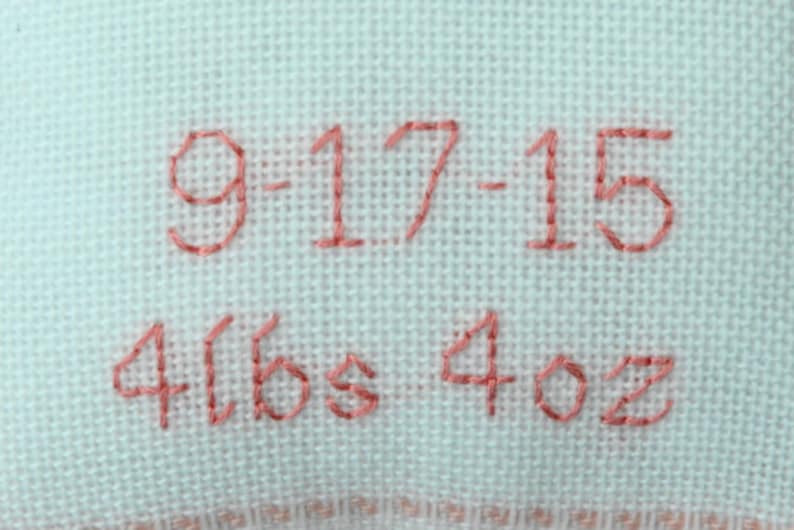 Baby Girl Gift Personalized Pillow, Footprint Design Hand Stitched in ...