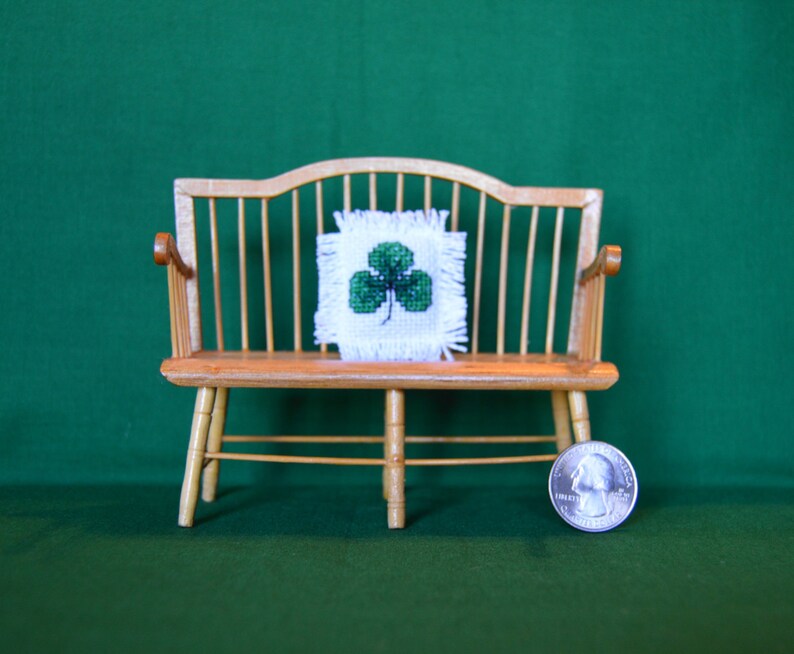 Irish Shamrock Handmade Miniature Dollhouse Throw Pillow Cross | Etsy