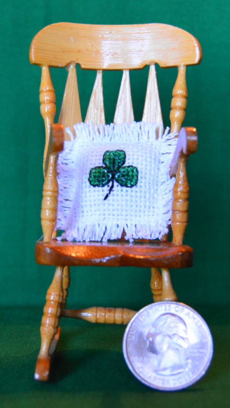 Shamrock Dollhouse Miniature St Patricks Day Pillow Decoration - Etsy
