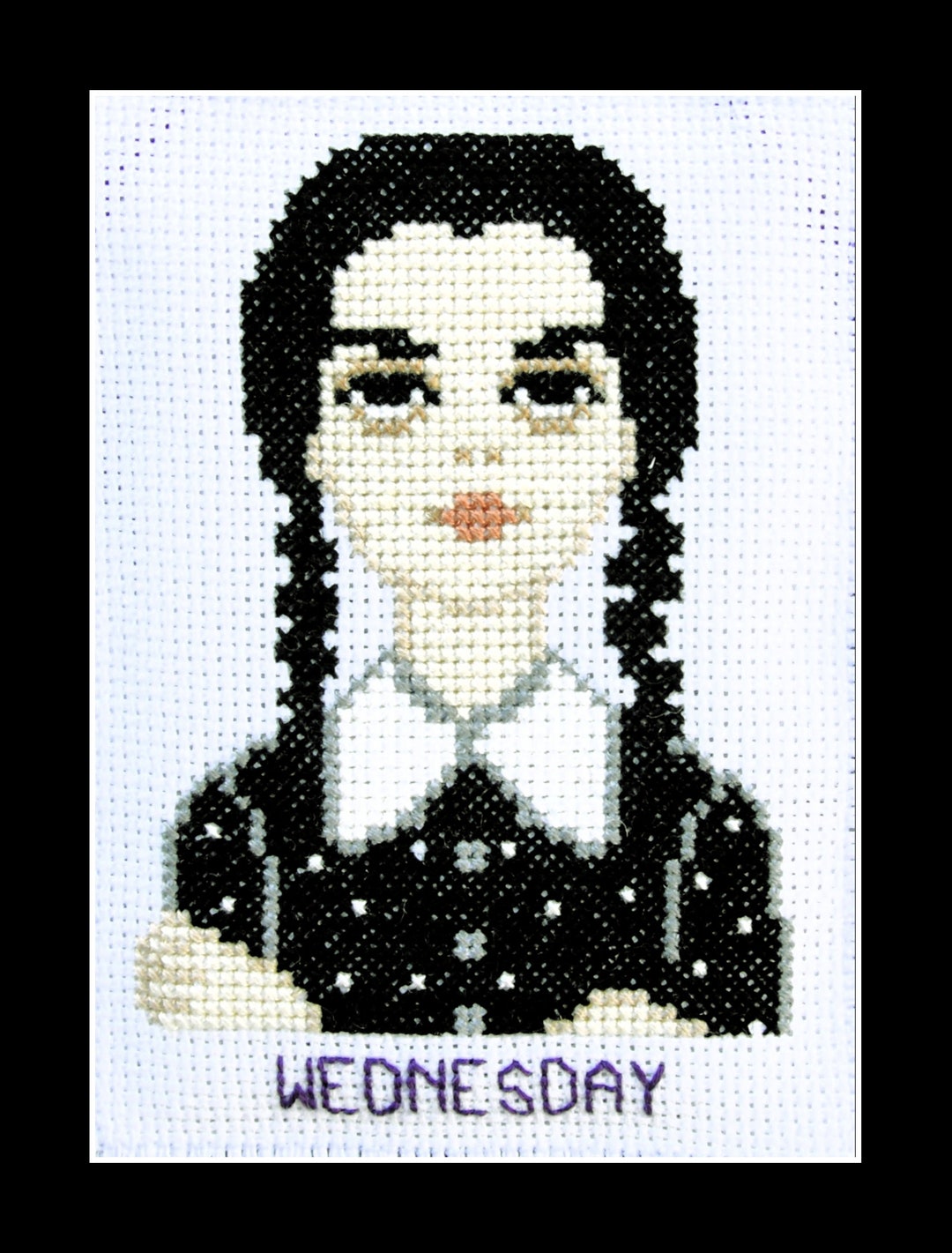 Wednesday Addams Cross Stitch Framed Picture or Christmas Ornament ...