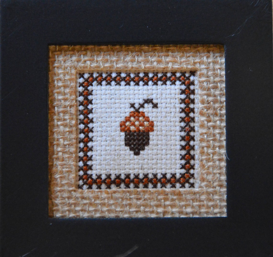 Acorn Cross Stitch Framed - Etsy