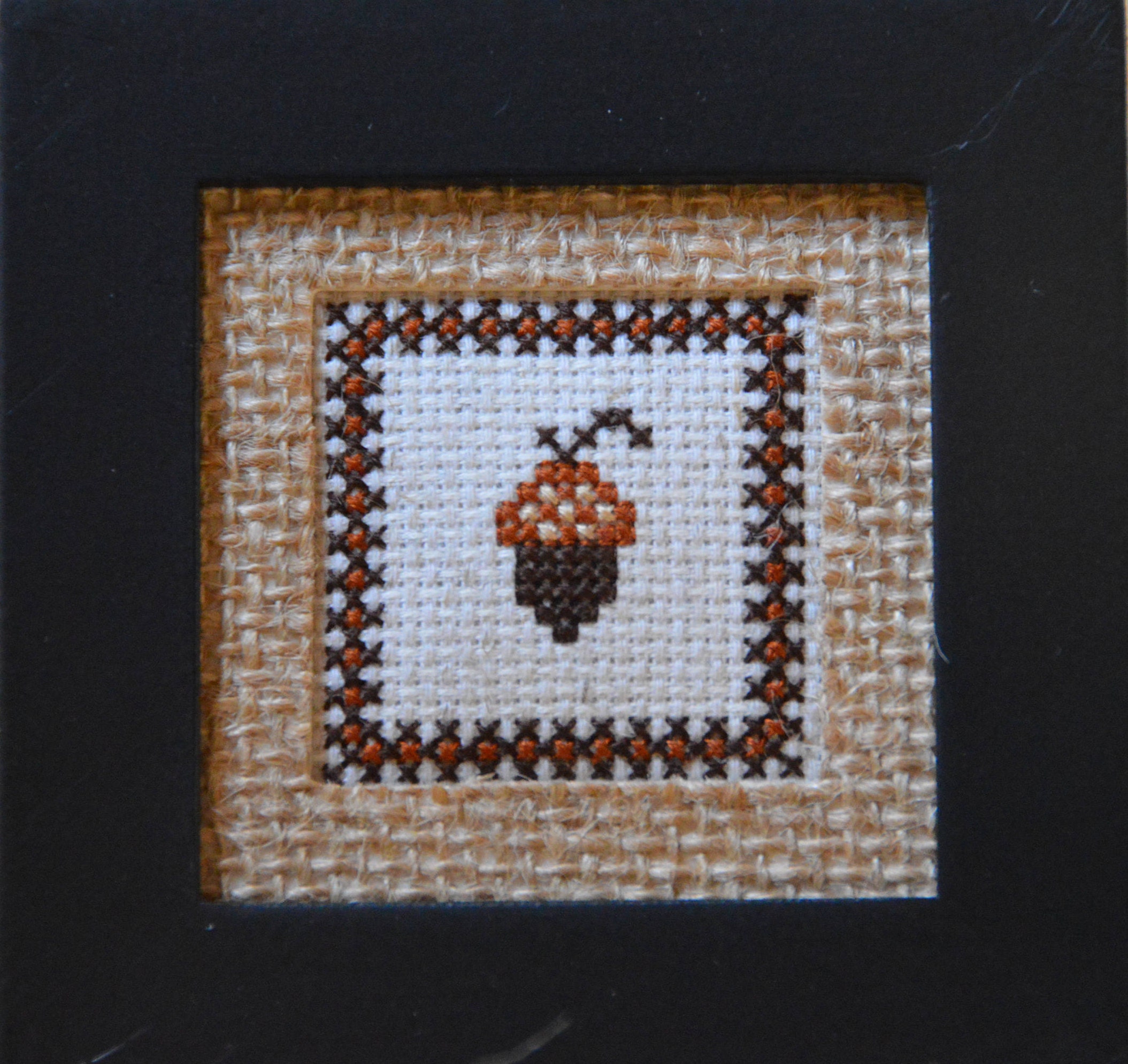 Acorn Cross Stitch Framed - Etsy