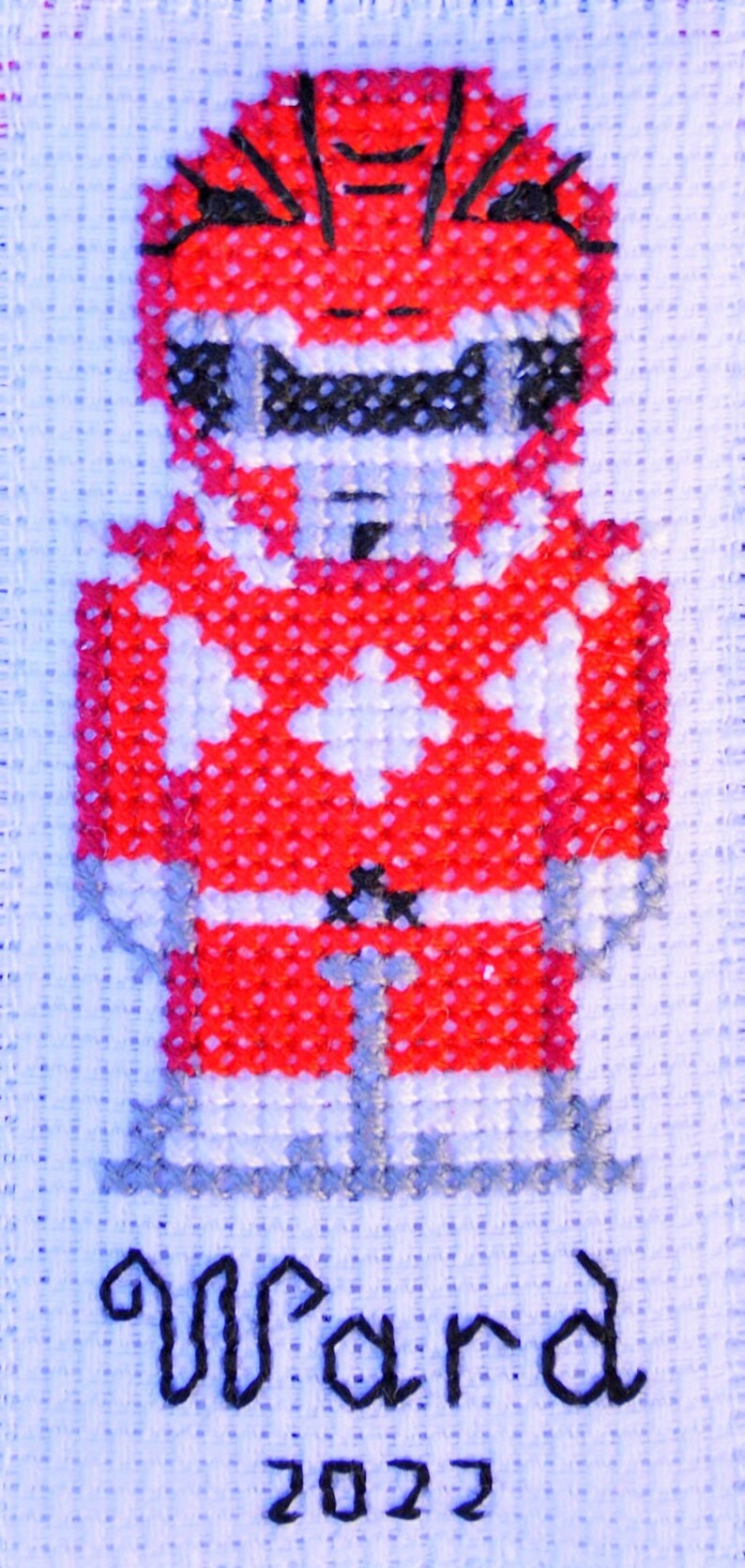 Red Power Ranger Cross Stitch Christmas Ornament Handmade - Etsy