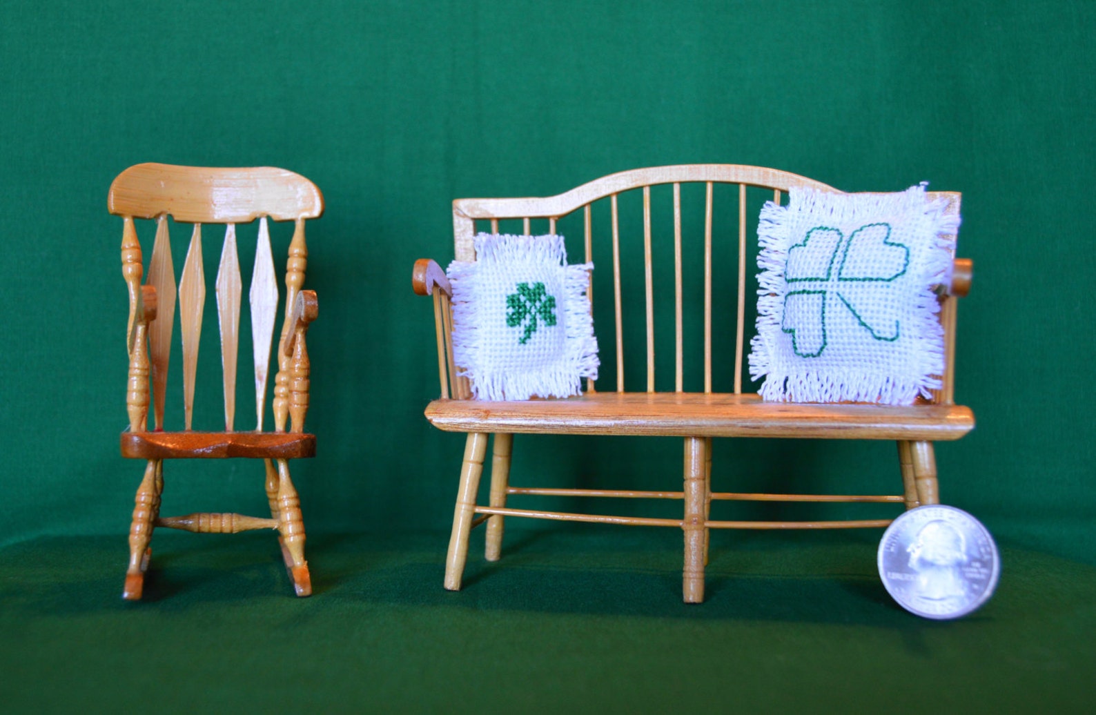 Handmade Cross Stitch Embroidered Miniature Shamrock Dollhouse - Etsy