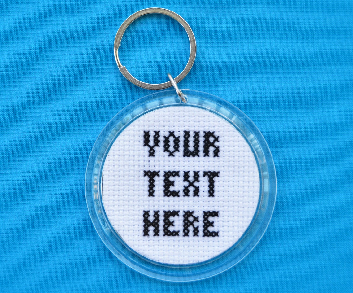 Key Chain Your Design Cross Stitch Gift Personalized Novelty - Etsy