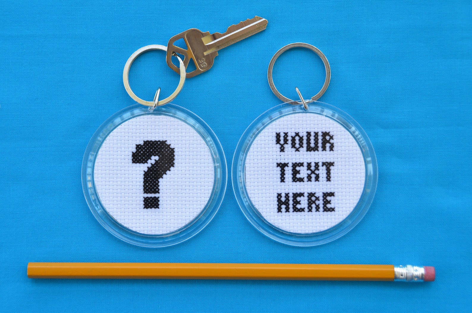 Key Chain Your Design Cross Stitch Gift Personalized Novelty | Etsy