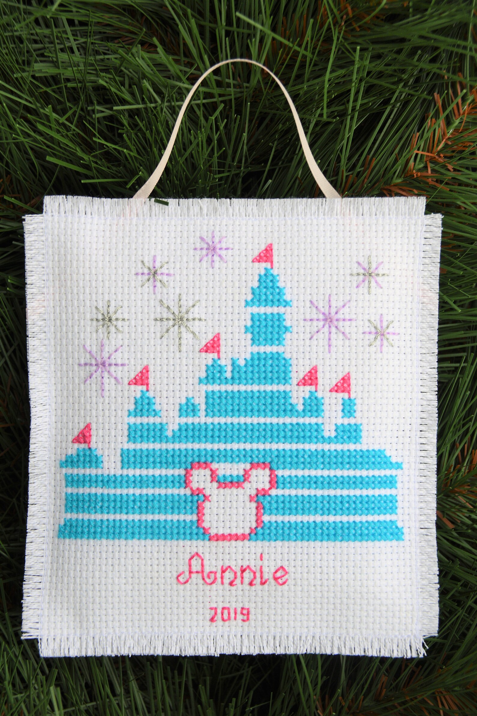 Princess Castle Christmas Ornament Custom Cross Stitch Handmade ...