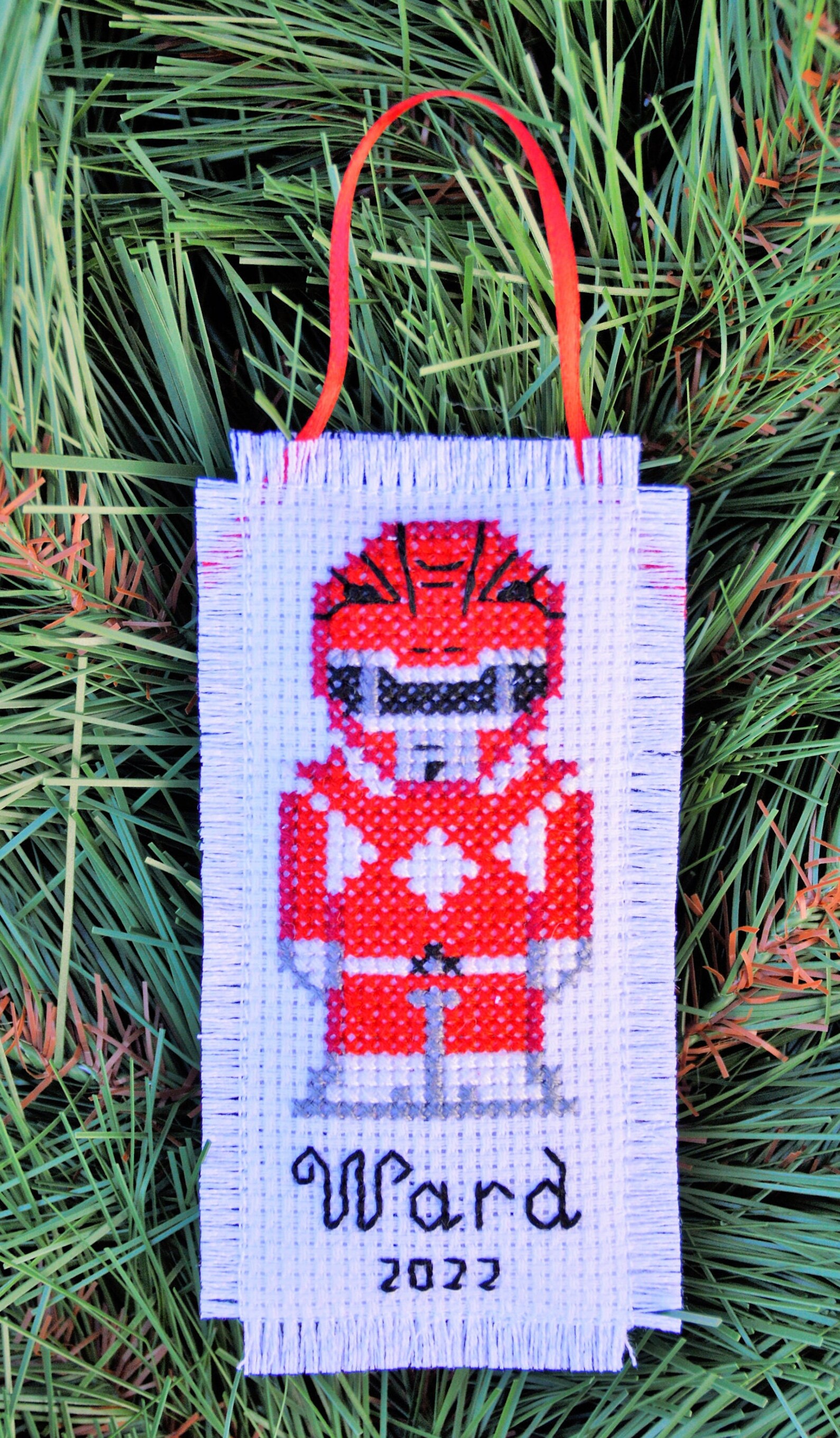 Red Power Ranger Cross Stitch Christmas Ornament Handmade - Etsy