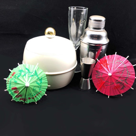 Atomic Ice Bucket by Insulex. White & Gold Acrylic. Mid 20th - Etsy