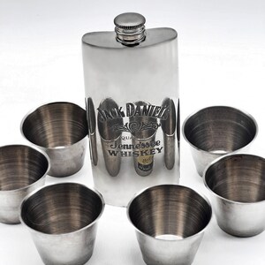 Jack Daniel's Tennessee Whiskey Hip Flask. 4 Floz Pewter Drinks Alcohol ...