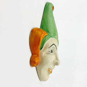 Art Deco Wall Mask. 1930s Ceramic Lancaster Studio Pottery Jester Head ...