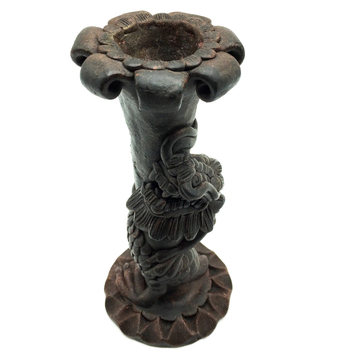 Hand Made Dragon Candlestick. Asian Terracotta Candle Holder | Etsy