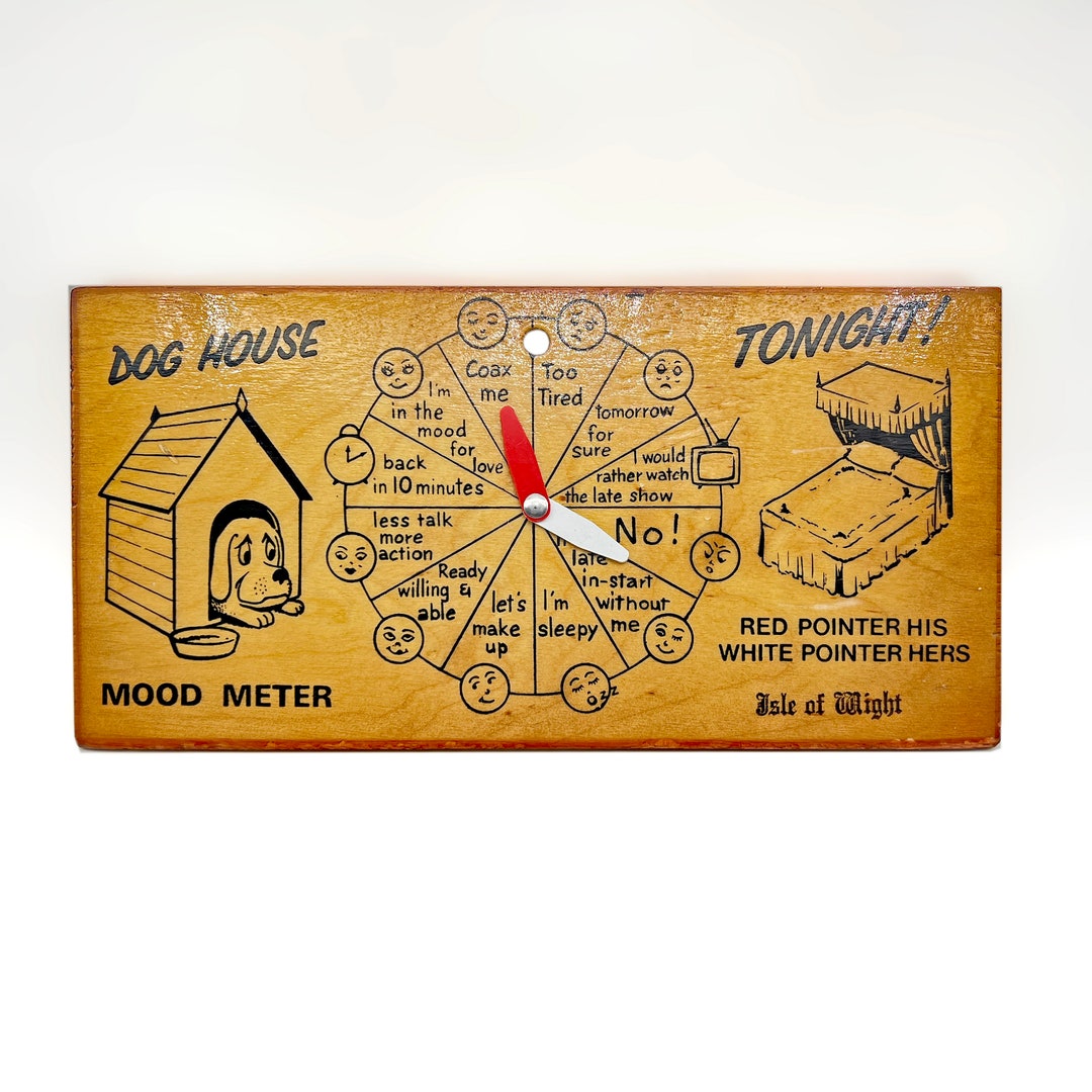 Vintage Sex Ometer Mood Meter Indicator. Wooden Bedroom Wall Plaque ...