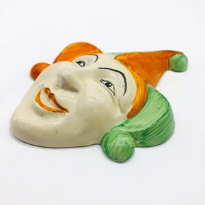 Art Deco Wall Mask. 1930s Ceramic Lancaster Studio Pottery Jester Head ...