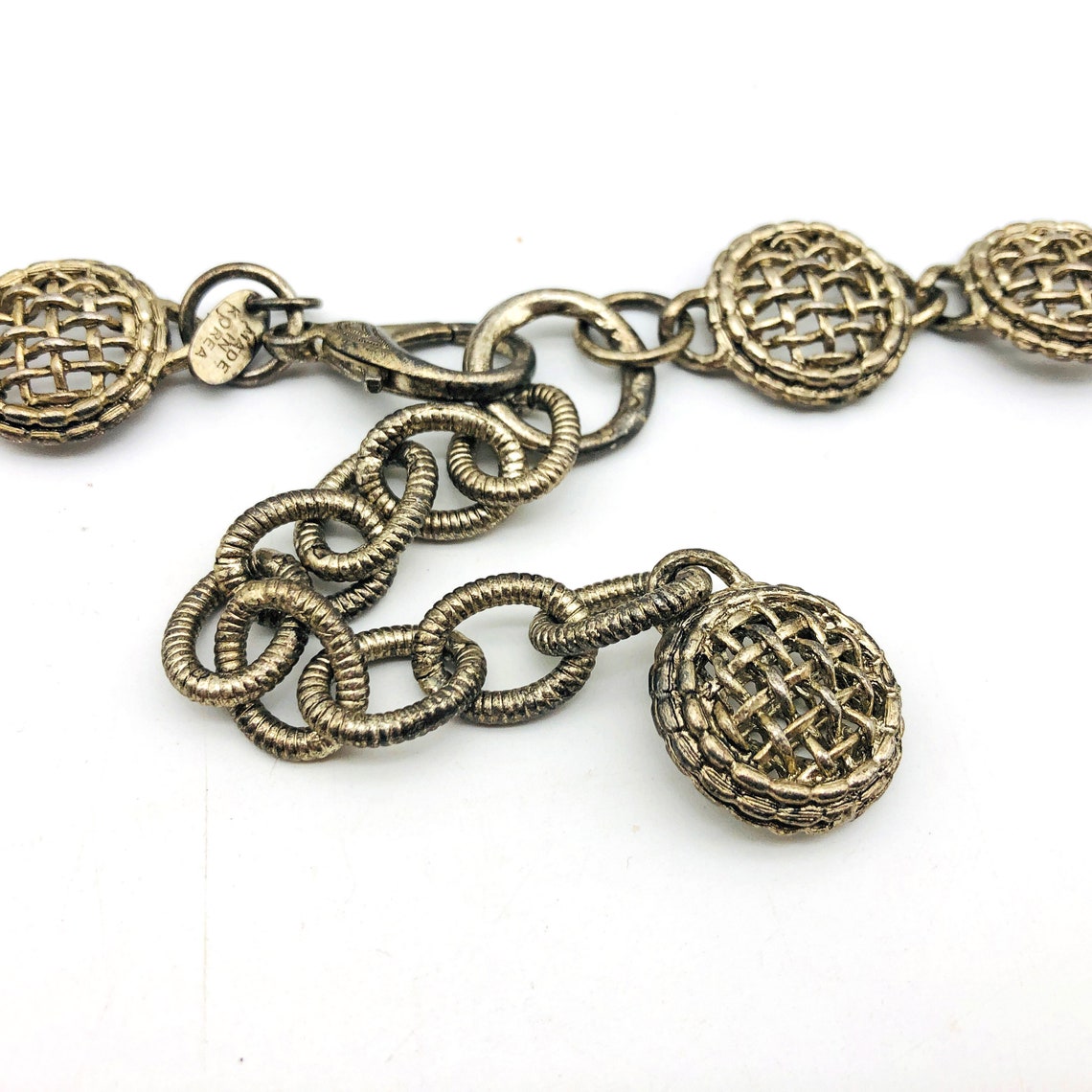 Vintage Chain Link Belt. Antique Silver Metal Stations. - Etsy UK