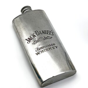 Jack Daniel's Tennessee Whiskey Hip Flask. 4 Floz Pewter Drinks Alcohol ...