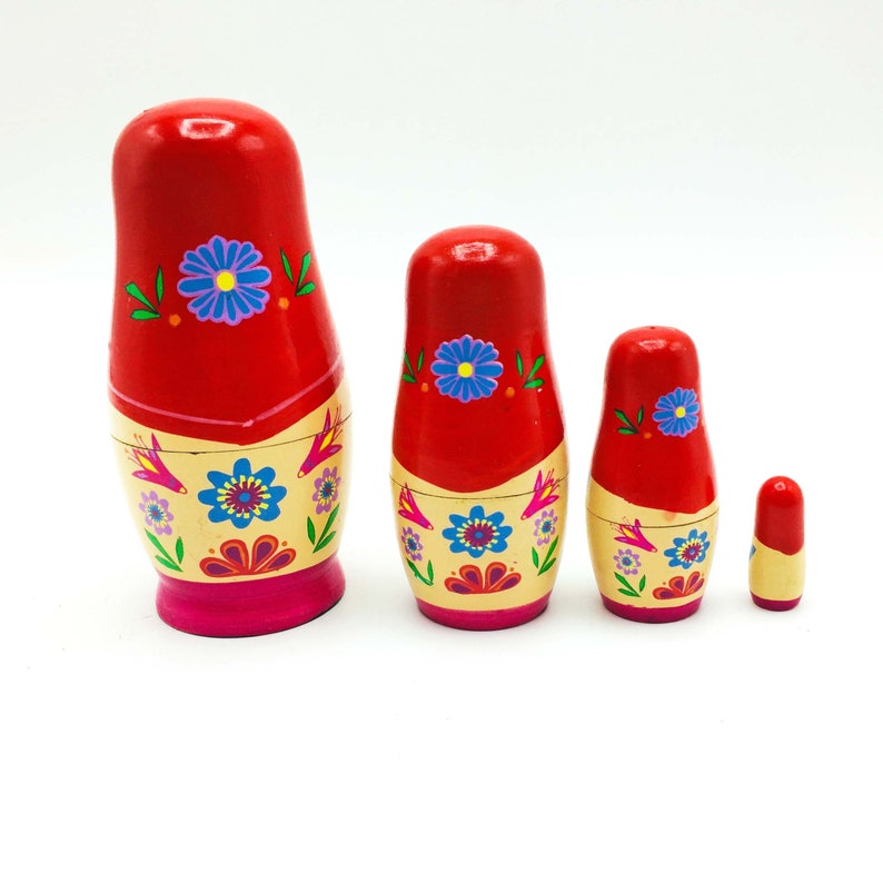 4 Piece Matryoshka Doll Set Russian Nesting Dolls. Hand | Etsy