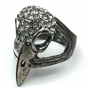 Vintage Crow Skull Ring. Bird Mask Silver Tone Metal & - Etsy