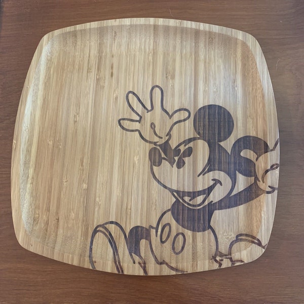 Mickey Mouse Wooden Plate - Etsy