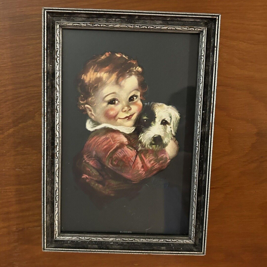 1930’s Irene Patten “buddies” 10” X 7” Boy With Puppy Advertising - Etsy