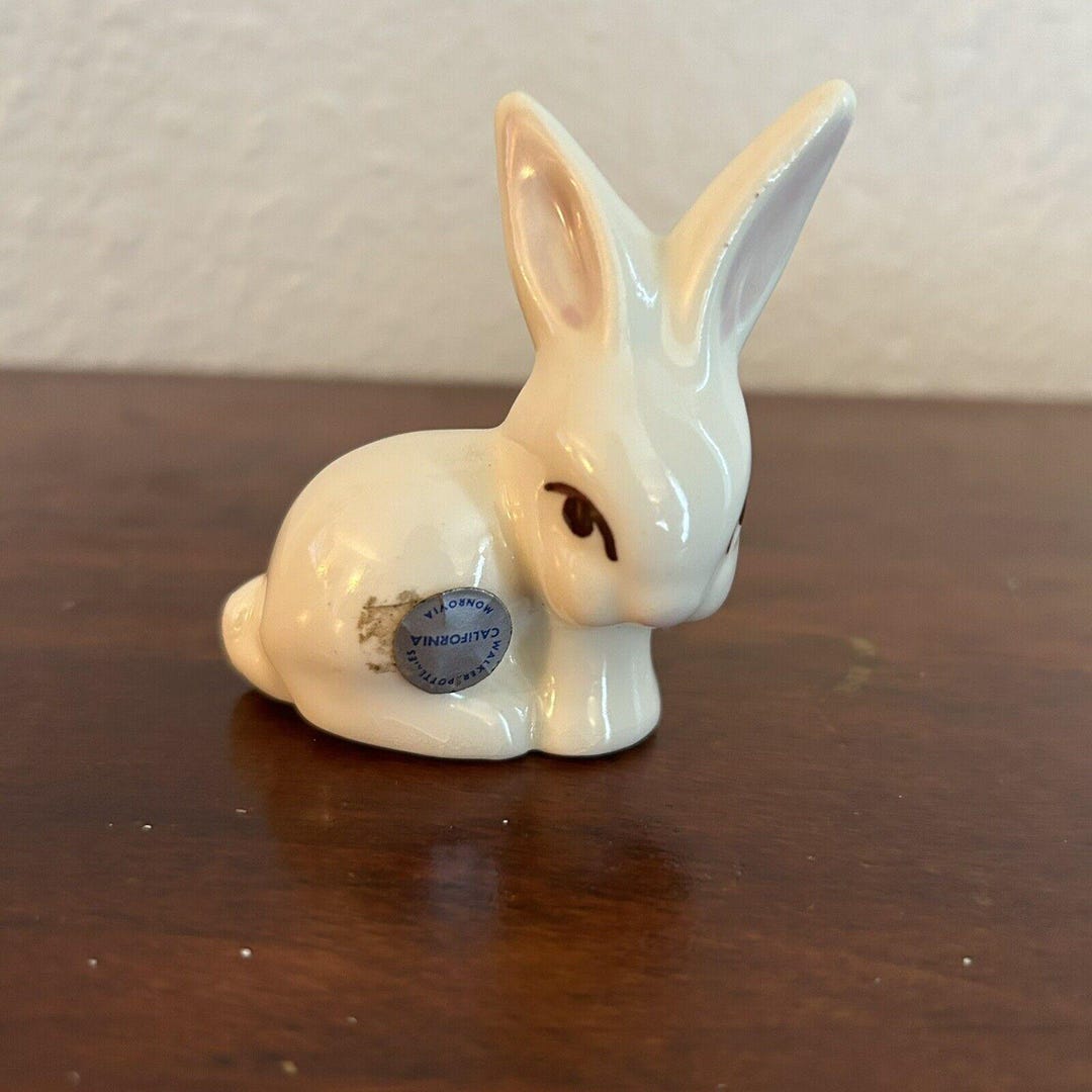 Walker Pottery White Bunny Vintage Monrovia California MCM Easter - Etsy