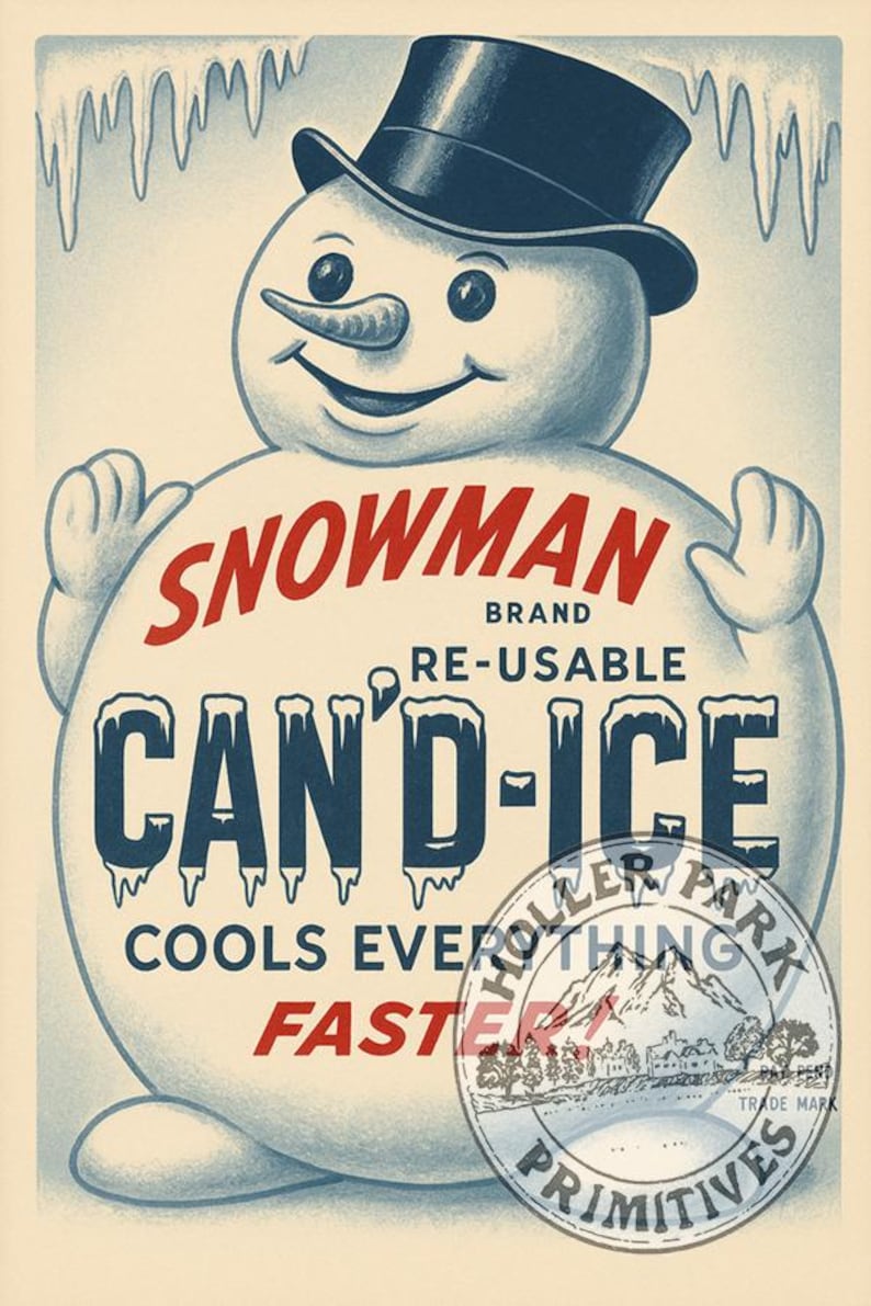 Vintage Can'd Ice Label Printable: Christmas Winter Scrapbook Graphics ...