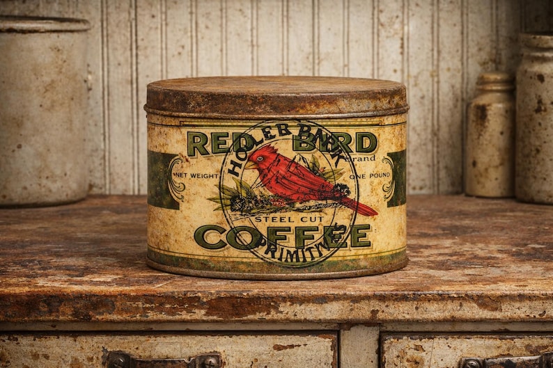 Vintage Label Printable: Reproduction Red Bird Coffee Label Graphics ...