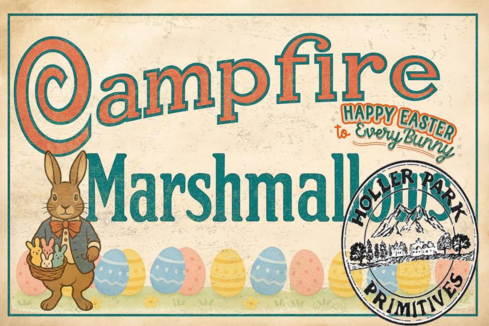 Inspirational Hoppy Easter Campfire Label Image: Printable Antique ...