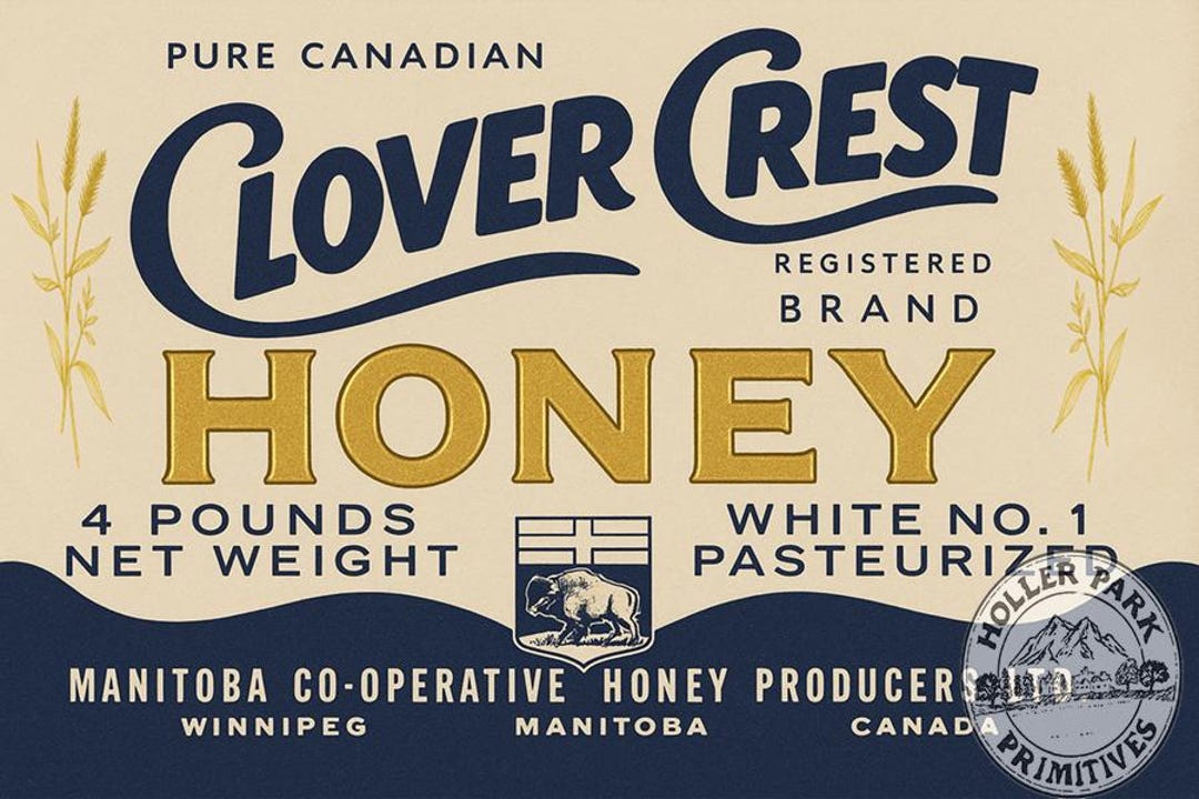 Digital Download, Inspiration Clover Crest Honey Label Printable ...