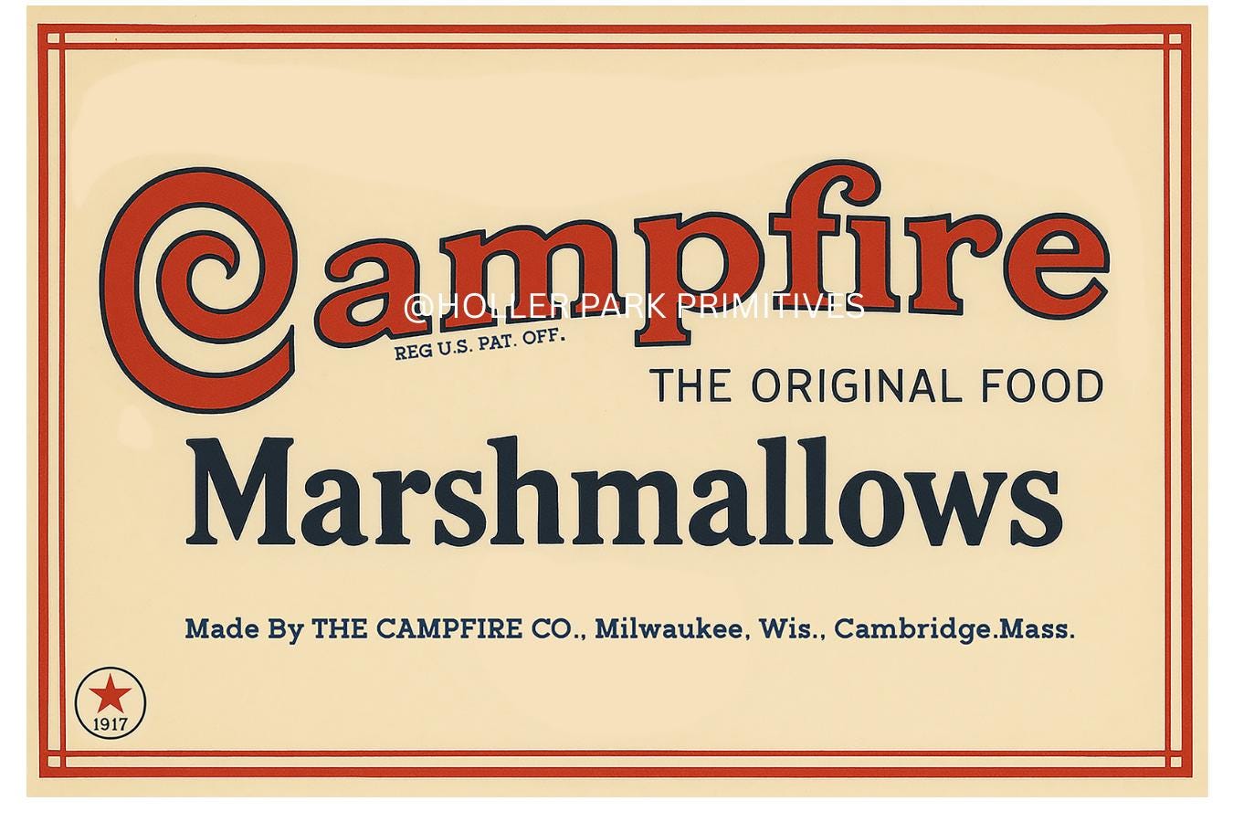 Vintage Campfire Marshmallow Label Replica: Printable Tin Label ...