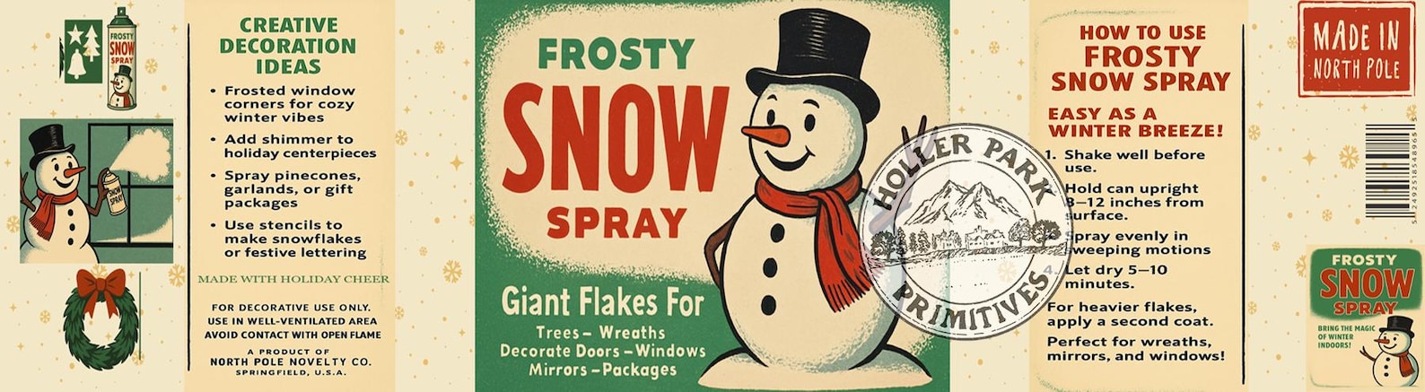 Inspirational Vintage Frosty Snow Spray WRAP LABEL Printable: Tin Wrap ...
