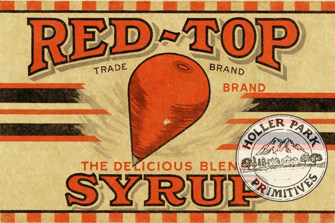 Vintage Label Reproduction Printable: Red Top Syrup Label Graphics ...