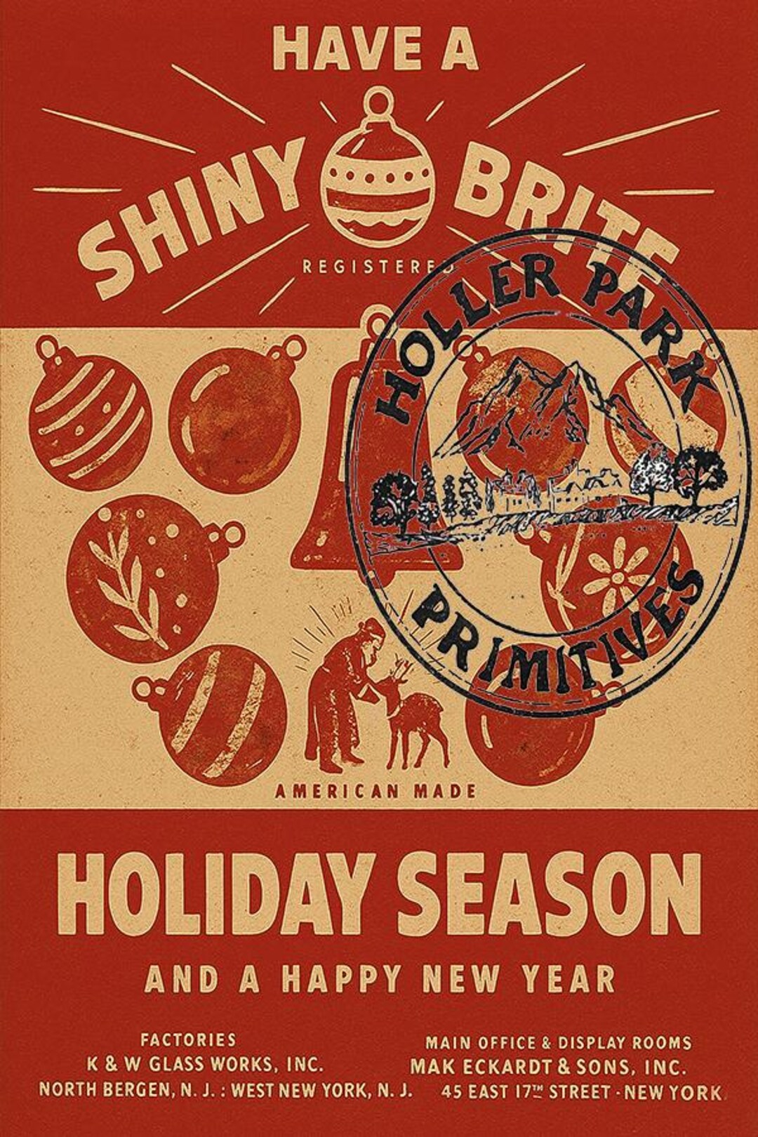 Retro Shiny& Brite Holiday Inspiration Label: Vintage Replica (digital ...